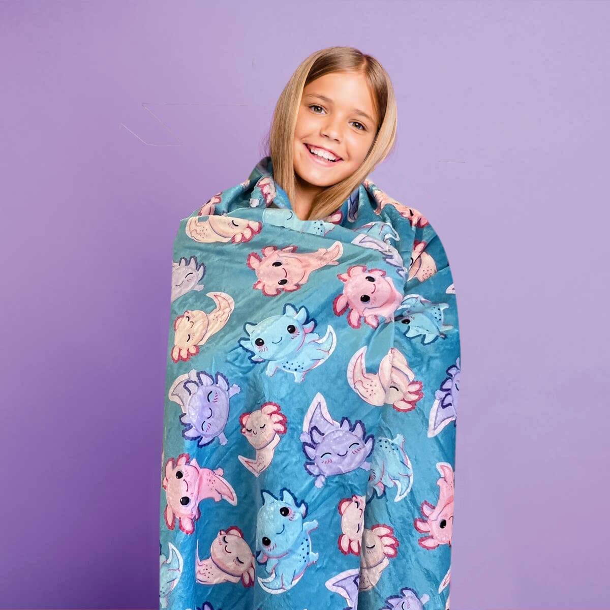 Axolotl - Plush Blanket – JETTPROOF Calming Sensory Clothing Inspired ...